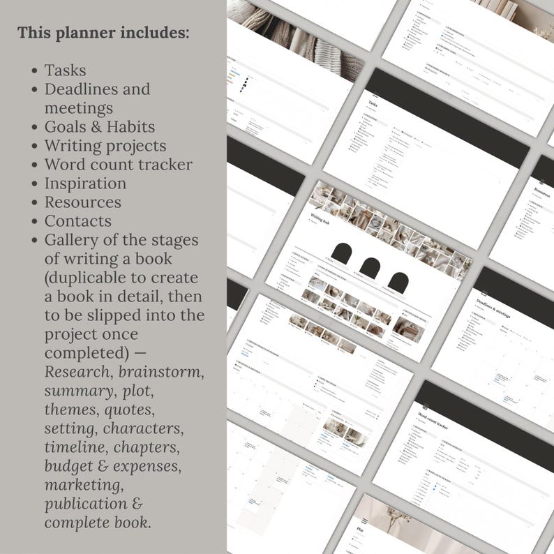 Notion Template for Writers | Novel Planner, Character Profiles ...