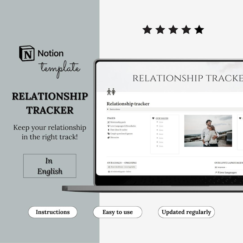 Notion Template Relationship Tracker | Couple Goals, Partner Goals ...