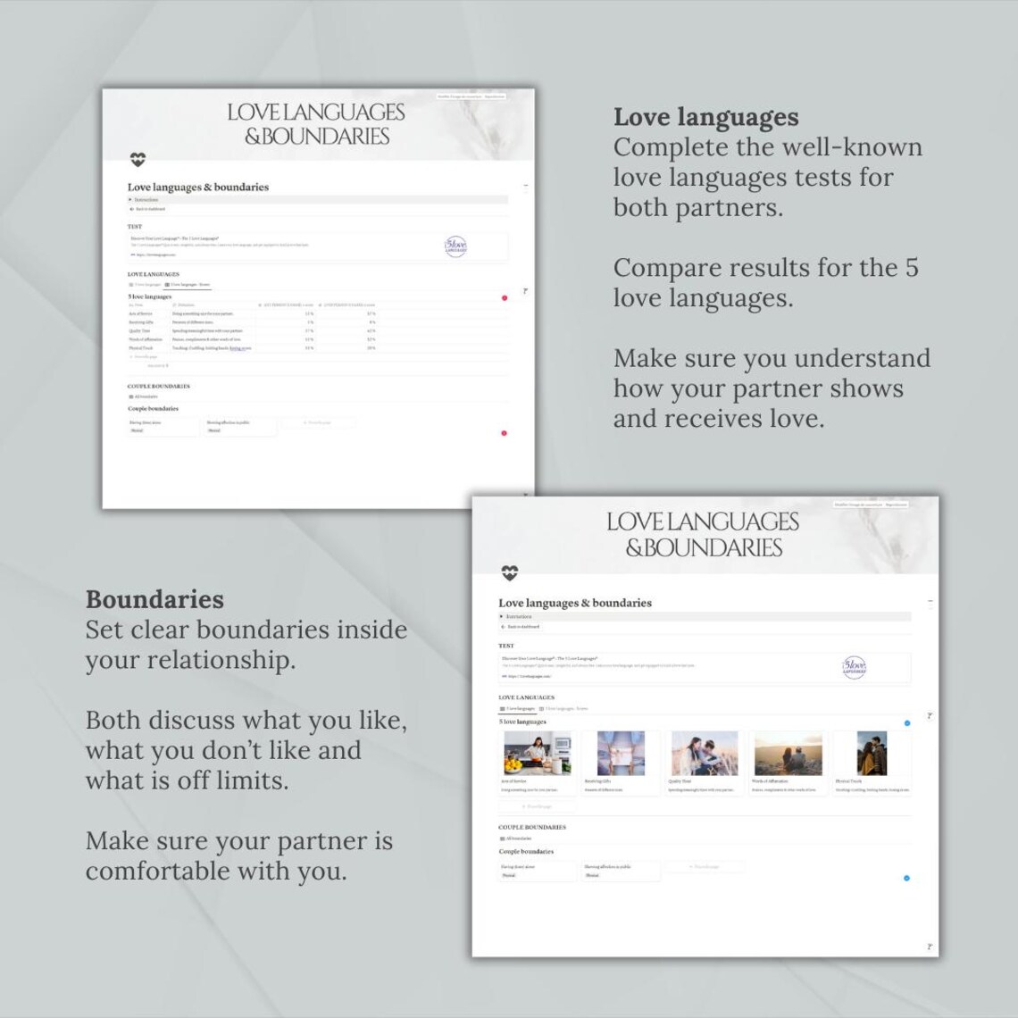 Notion Template Relationship Tracker | Couple Goals, Partner Goals ...