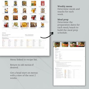 Notion Template Meal Planner, Weekly Meal Plan Notion Planner, Grocery ...