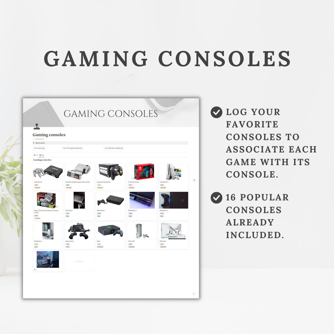 Notion Template Video Game Tracker, Gaming Journal Notion Dashboard ...