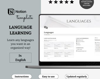 Language Learning Notion Template, Language Hub, Study Planner Template, Academic Study Notion ...