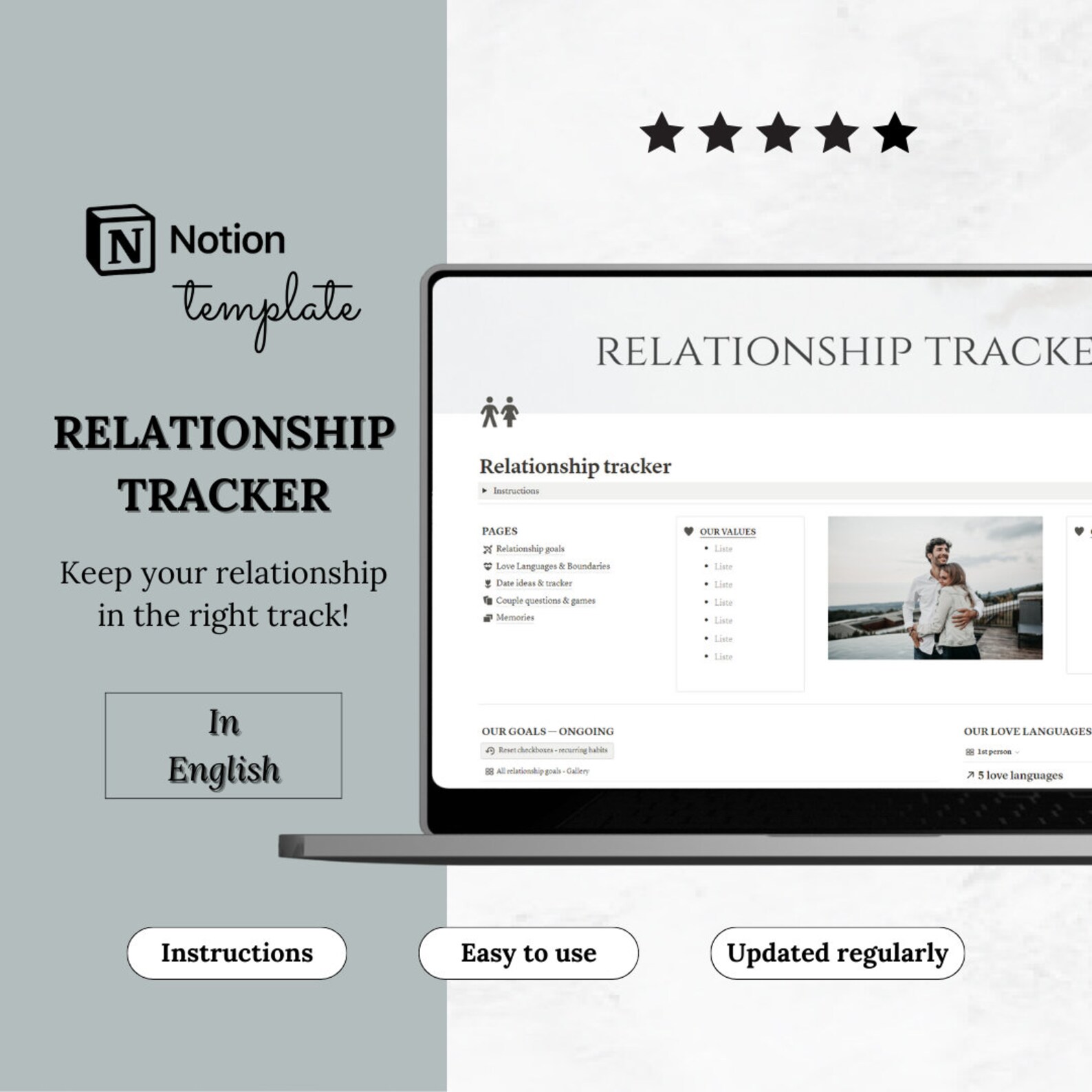 Notion Template Relationship Planner, Notion Aesthetic Relationship ...