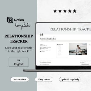 Notion Template Relationship Planner, Notion Aesthetic Relationship ...