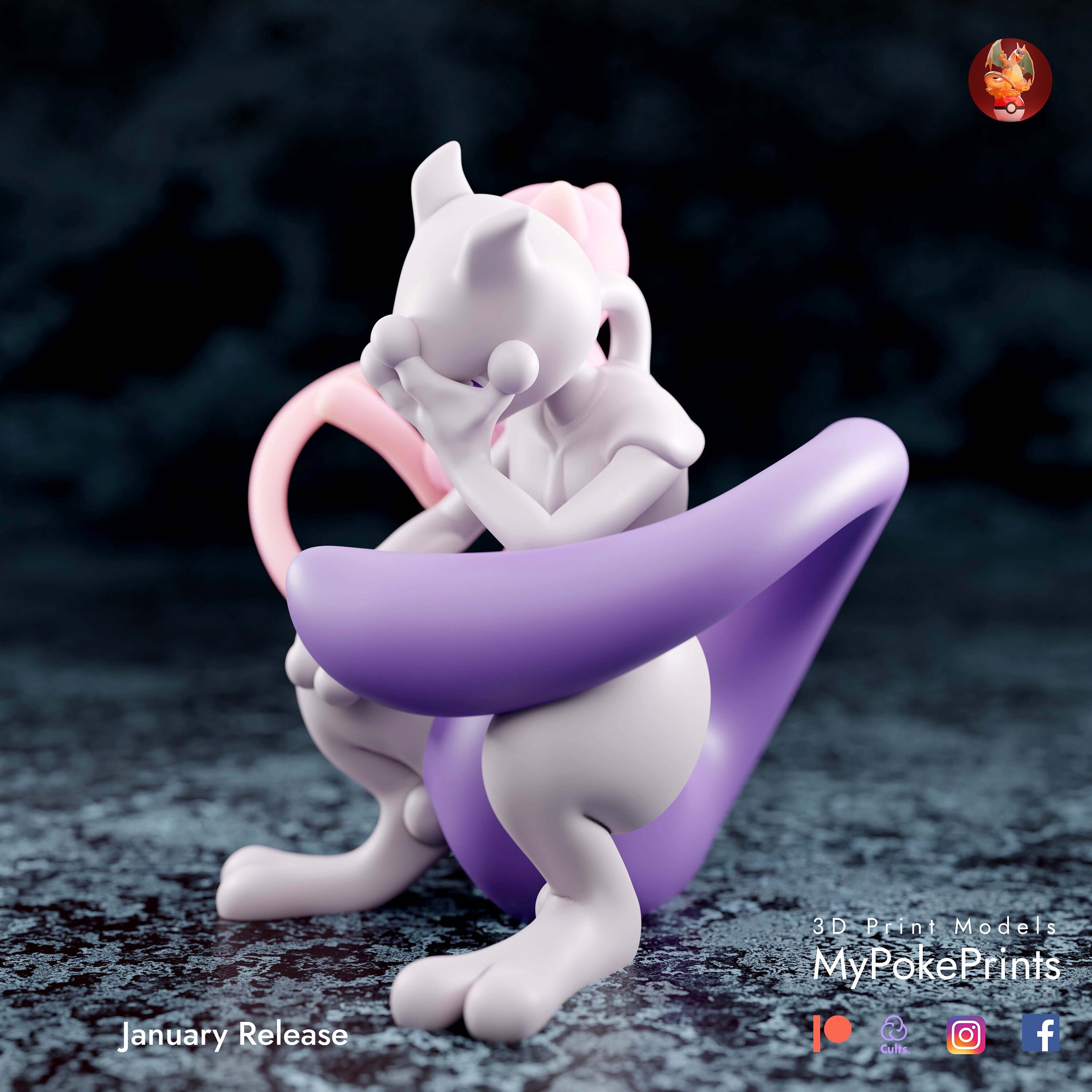Mew & Mewtwo Pokemon 3D Printed Collector Model - Etsy