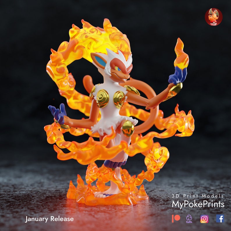 Infernape Pokemon 3D Printed Collector Model - Etsy
