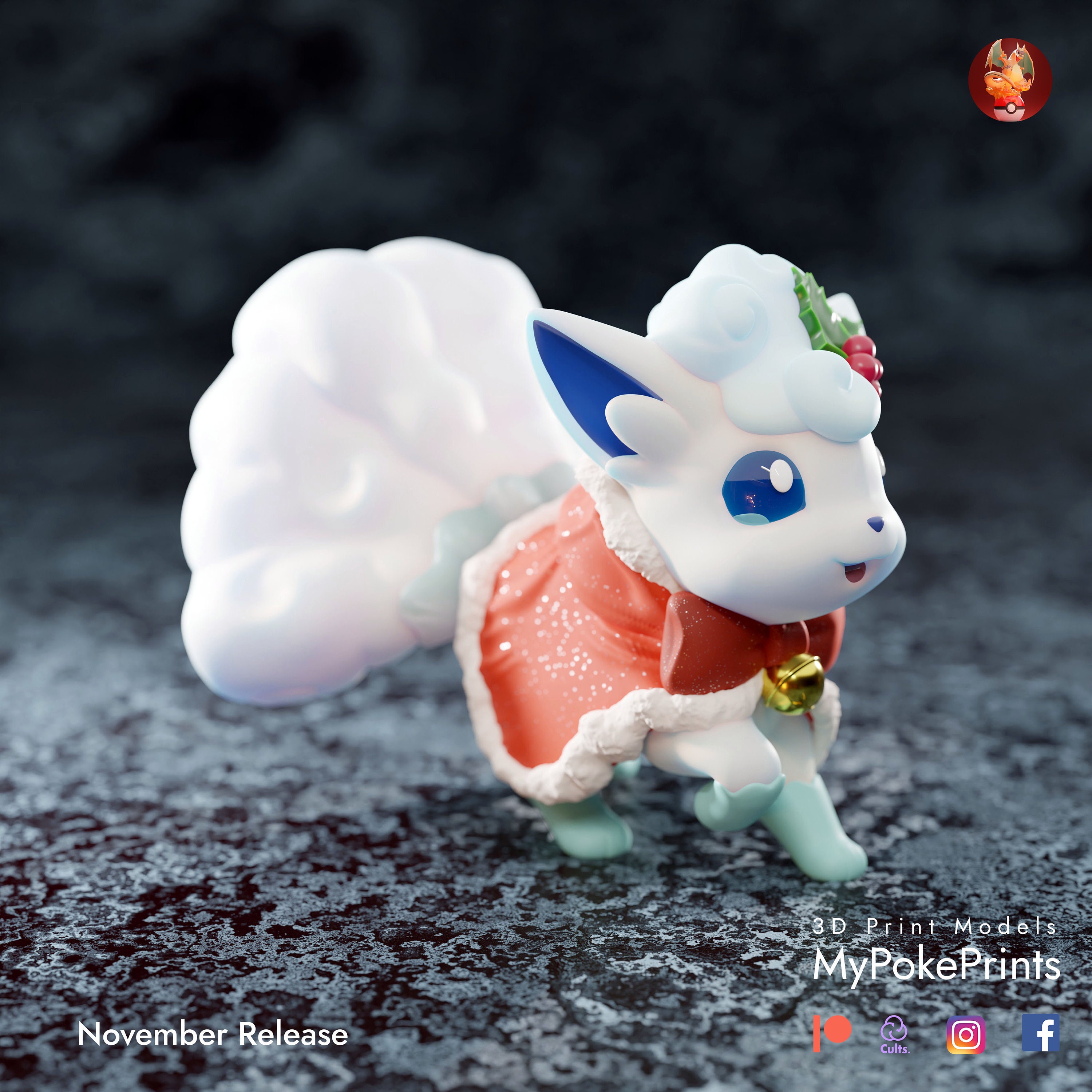 Christmas Vulpix Pokemon Collector Model - Etsy
