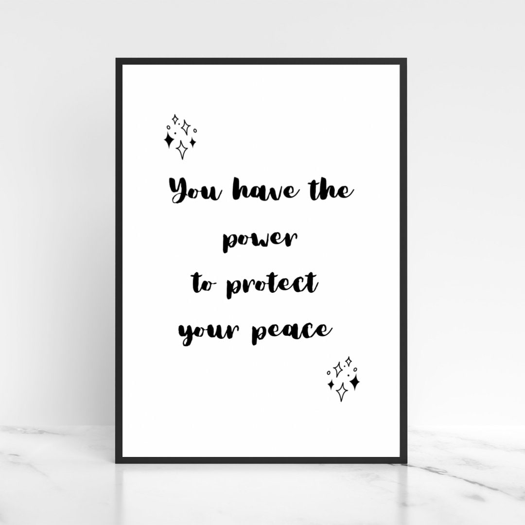 Power to Protect Your Peace With Sparkles A4 Digital Download, Positive ...