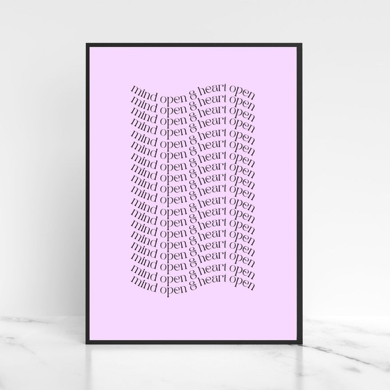 Mind Open & Heart Open A4 Digital Download Lilac and Black - Etsy