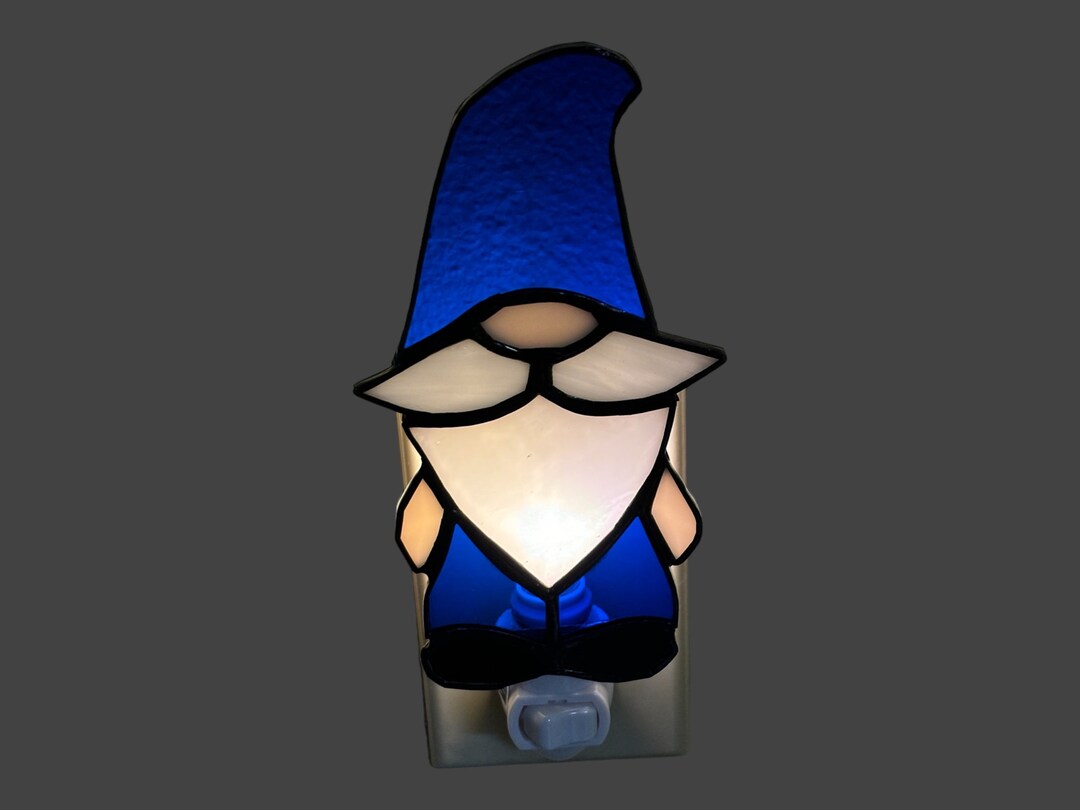 Stained Glass Gnome Night Light - Etsy