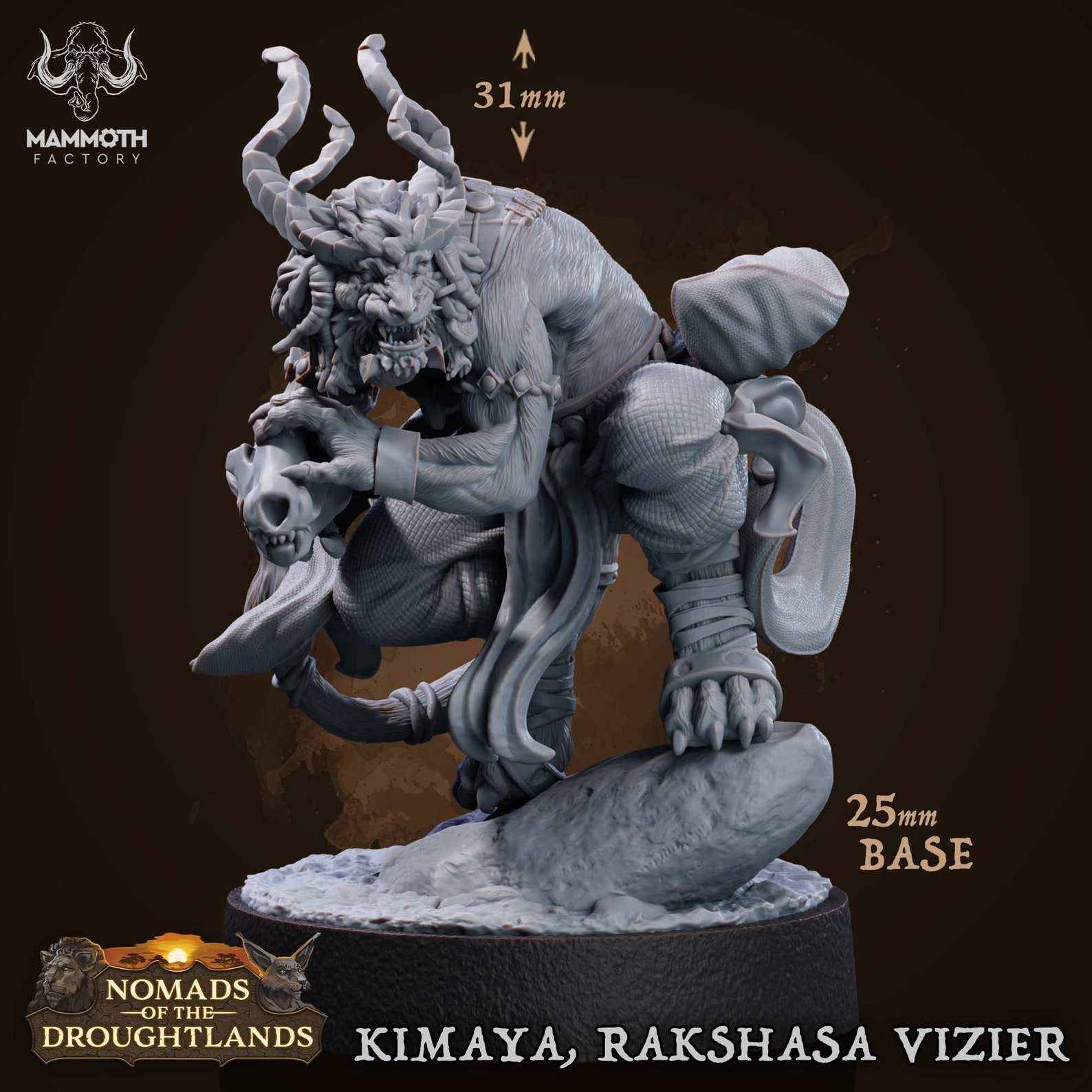3D RESIN PRINTED FIGURINE (mammoth Factory: Nomads of the Droughtlands ...