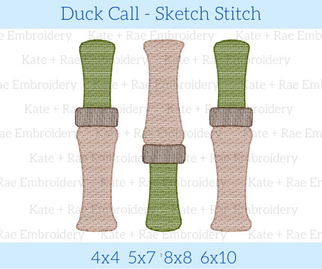 Duck Call Sketch Stitch Embroidery Design Duck Hunting Embroidery ...