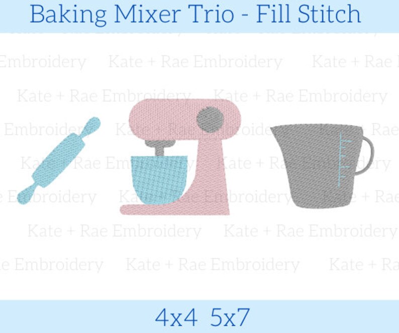 Baking Mixer Trio Fill Embroidery Design Baking Trio Fill - Etsy