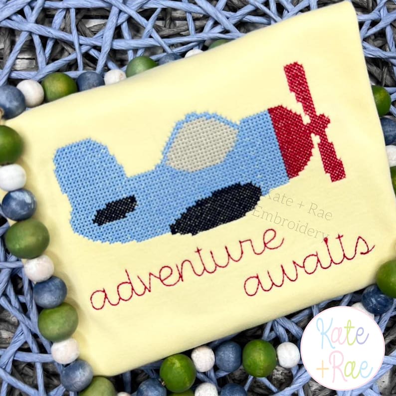 Airplane Cross Stitch Embroidery Design • Digital Download - Etsy
