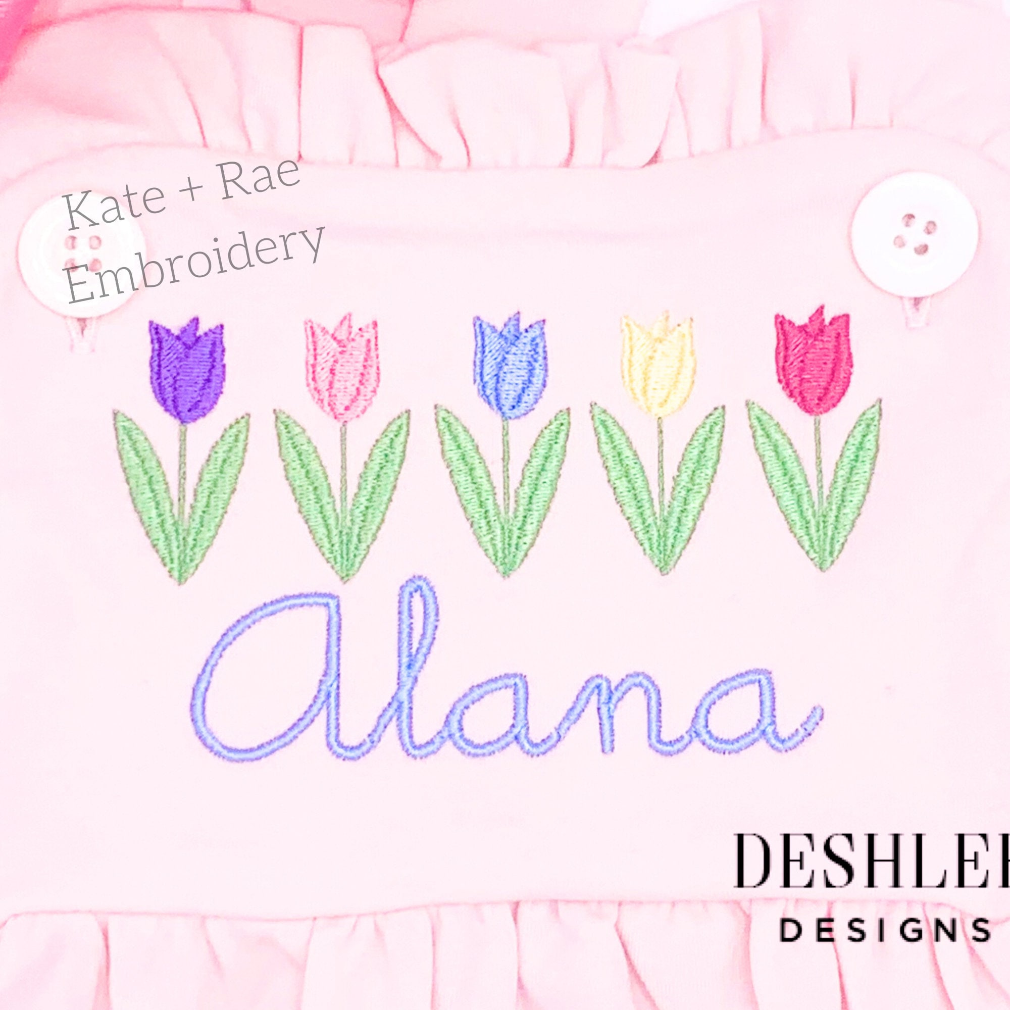 Tulip Garden Fill Stitch Embroidery Design Floral Embroidery Design ...