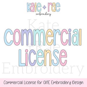 Commercial License for ONE Embroidery Design - Kate + Rae Embroidery - Etsy
