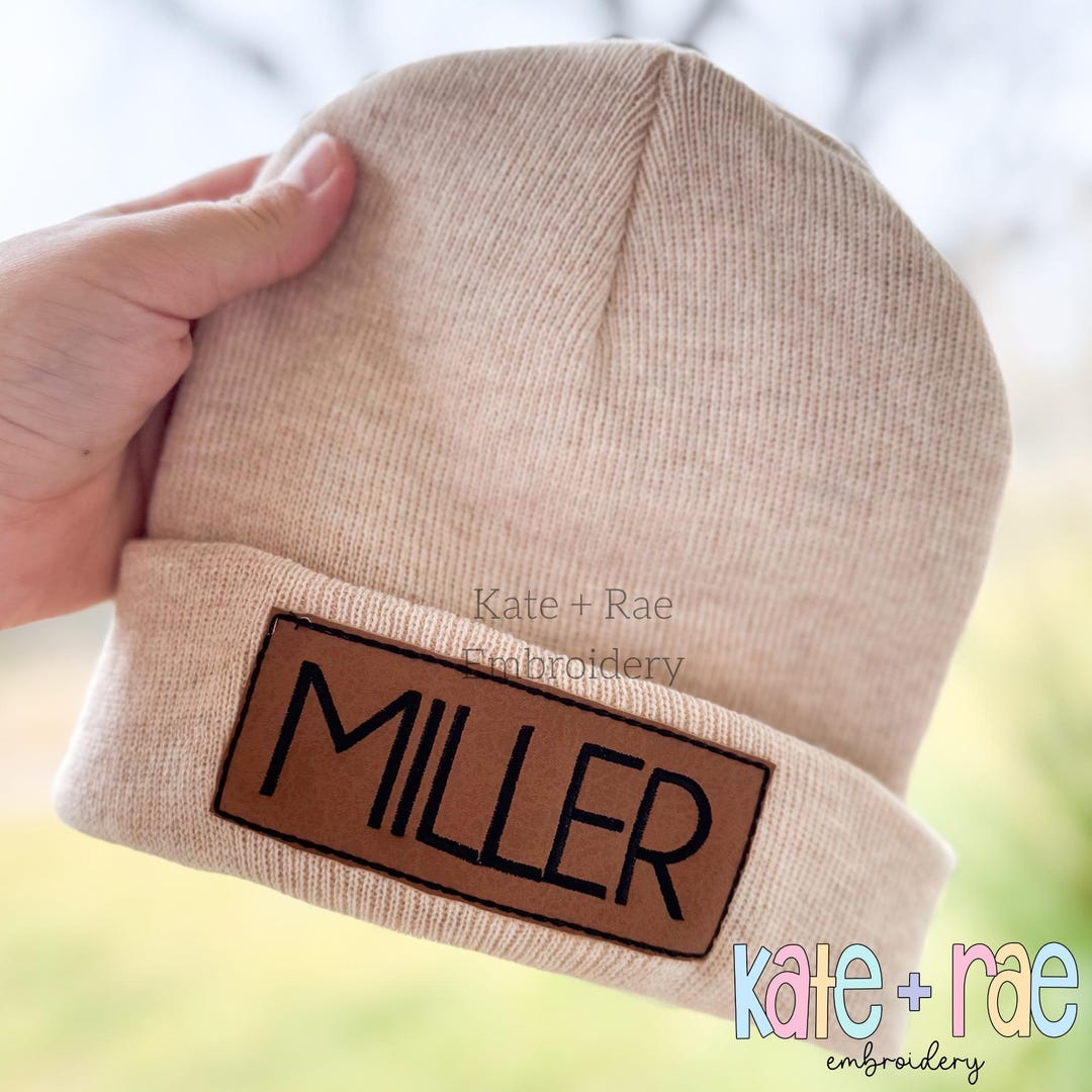 Rectangle Patch for Hats and Beanies Bean Stitch Applique Embroidery ...