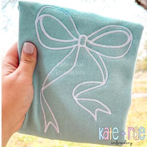 Sadie Bow Satin Stitch Applique Embroidery Design - Bow Applique ...