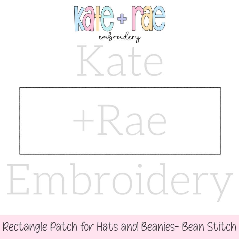 Rectangle Patch for Hats and Beanies Bean Stitch Applique Embroidery ...