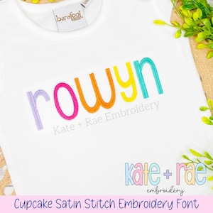 Cupcake Satin Stitch Embroidery Font - Satin Stitch Embroidery Font ...