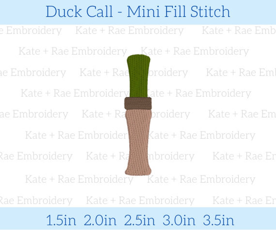 Duck Call Mini Fill Stitch Embroidery Design - Duck Hunting Embroidery ...
