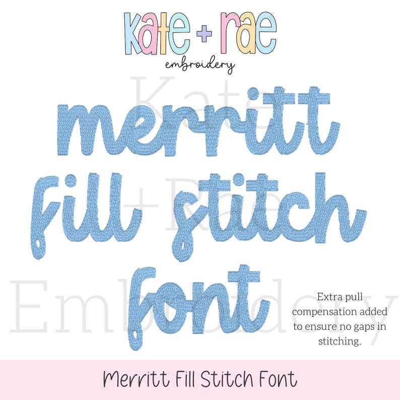 Merritt Fill Stitch Embroidery Font • Script Fill Stitch Embroidery ...