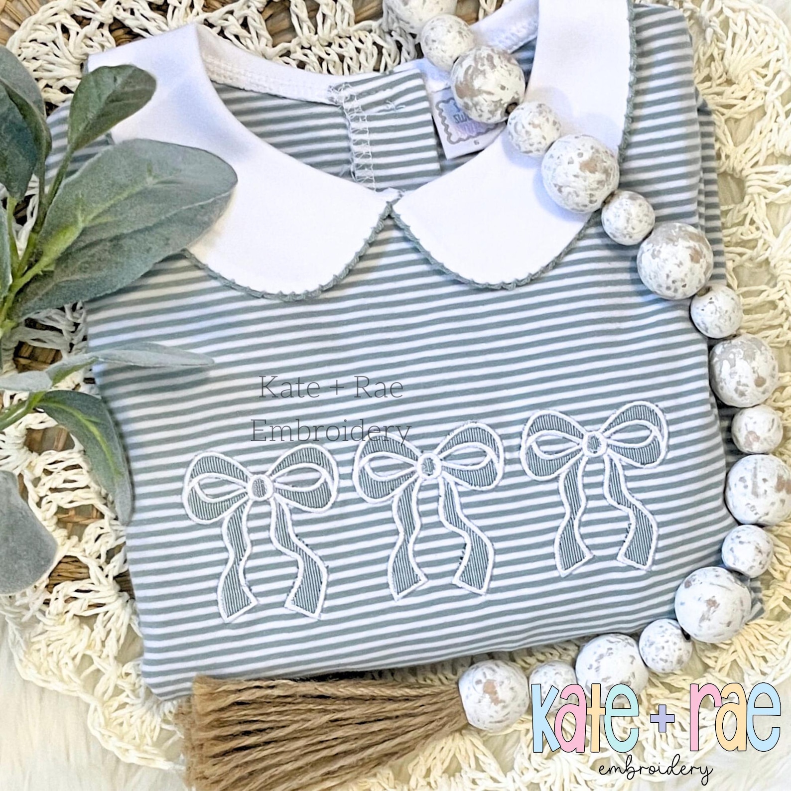 Merritt Bow Trio Satin Stitch Applique Embroidery Design - Bow Applique ...