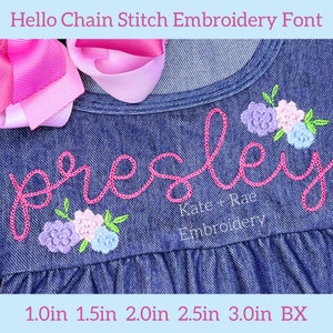 Hello Chain Stitch Embroidery Font - Chain Stitch Embroidery Font ...