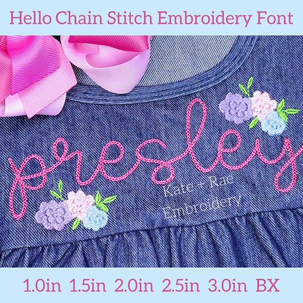 Chain Stitch Embroidery Font - Etsy