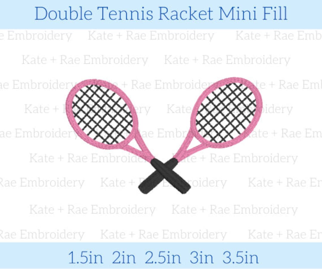 Tennis Racket Mini Fill Embroidery Design - Tennis Mini Fill Embroidery ...