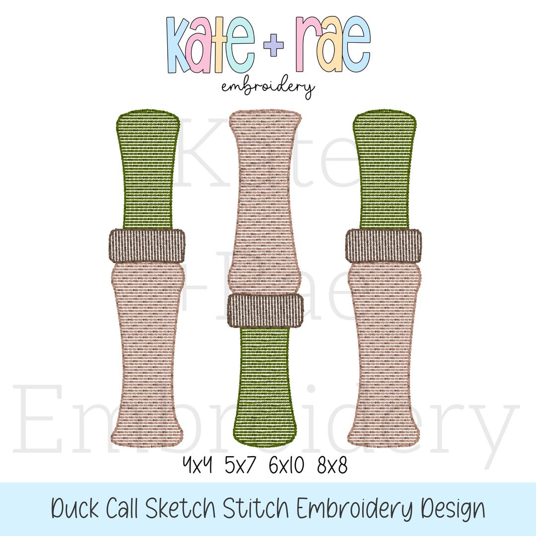 Duck Call Sketch Stitch Embroidery Design - Duck Hunting Embroidery ...