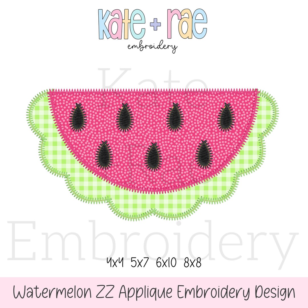 Watermelon Zigzag Applique Embroidery Design Watermelon Applique ...