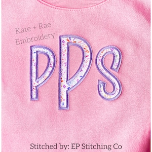 Kinley Satin Stitch Applique Embroidery Font - Satin Stitch Embroidery ...