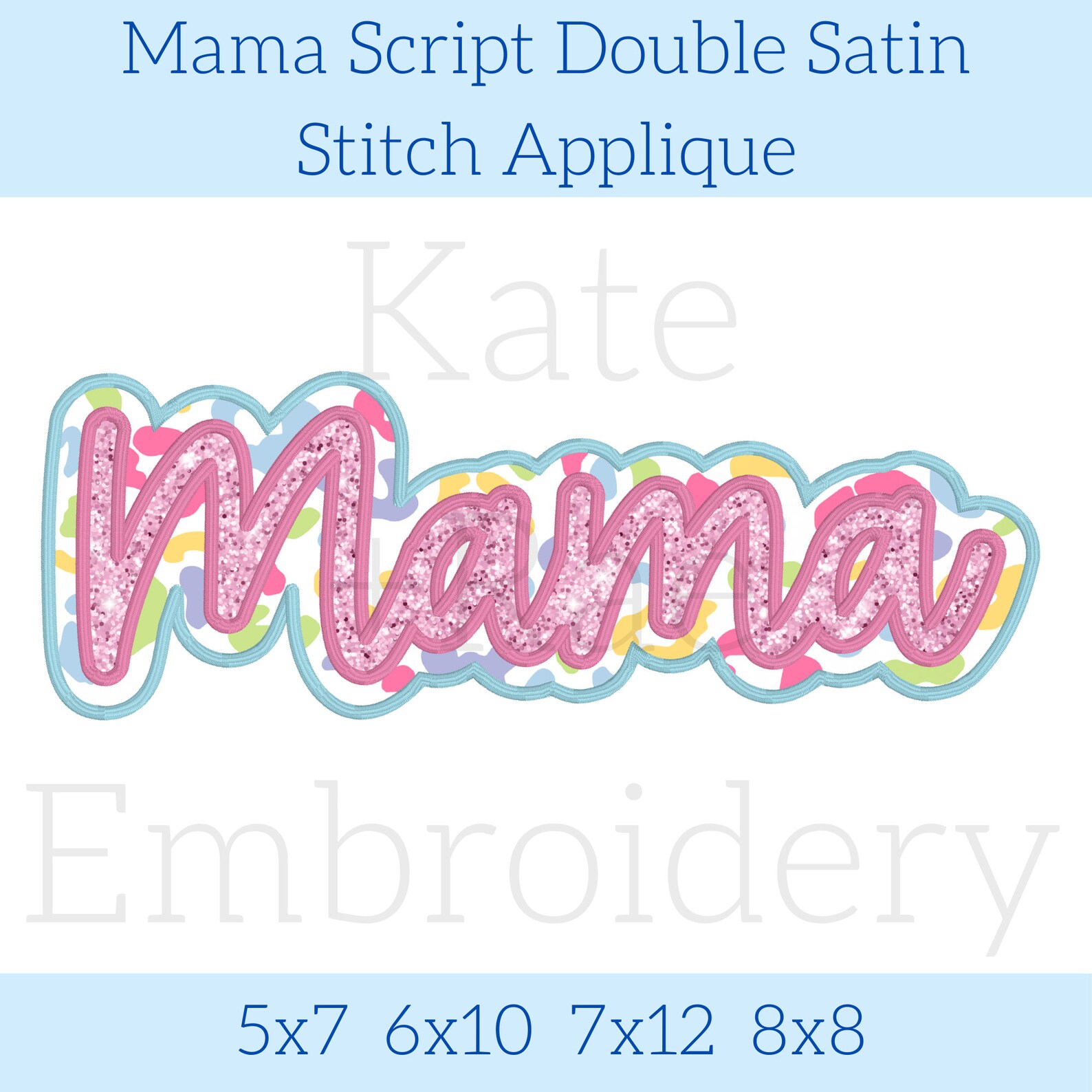 MAMA Script Double Satin Stitch Applique - MAMA Applique - Satin Stitch ...
