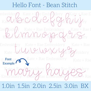 Hello Bean Stitch Embroidery Font Bean Stitch Embroidery Font Script ...