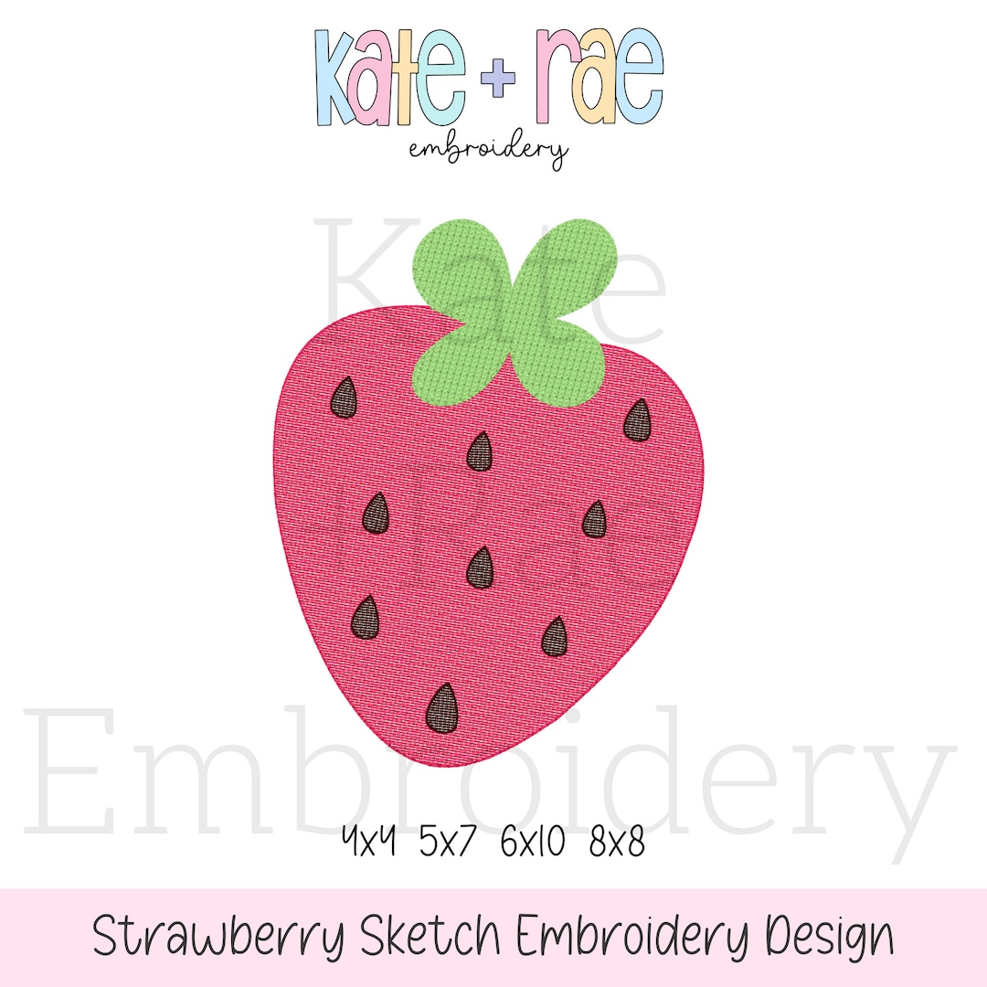 Strawberry Sketch Embroidery Design - Strawberry Embroidery Design ...