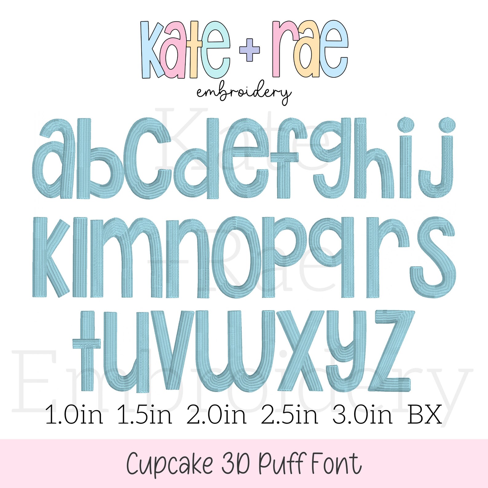 Cupcake 3D Puff Embroidery Font - 3D Puff Embroidery Font - Handwritten ...