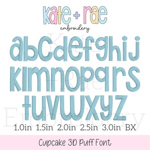 Cupcake 3D Puff Embroidery Font - 3D Puff Embroidery Font - Handwritten ...