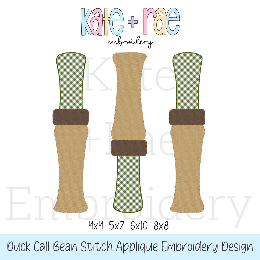 Duck Call Bean Applique Embroidery Design - Duck Hunting Embroidery ...