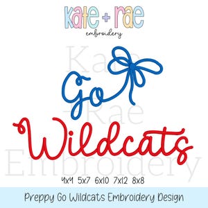 Preppy Wildcats Embroidery Design - Go Wildcats Embroidery Design ...