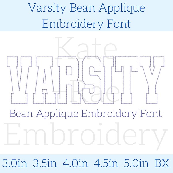 Varsity Outline Bean Stitch Font - Etsy