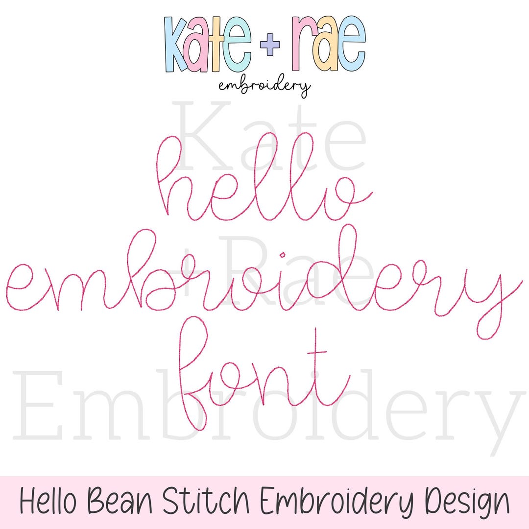 Hello Bean Stitch Embroidery Font • Bean Stitch Embroidery Font ...