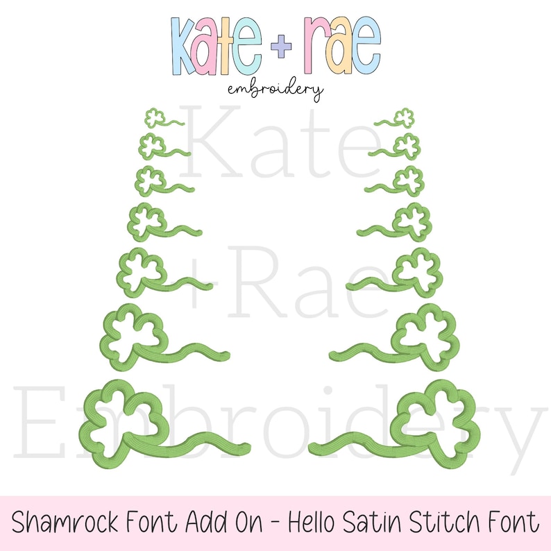 Shamrock Font Add on Embroidery Design • Shamrock Script Embroidery ...