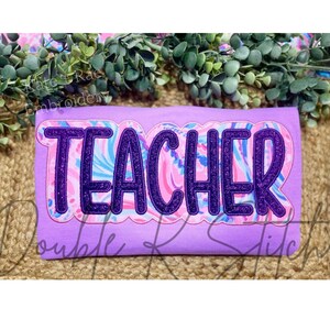 Teacher Double Satin Stitch Applique - Teacher Applique - Teacher ...