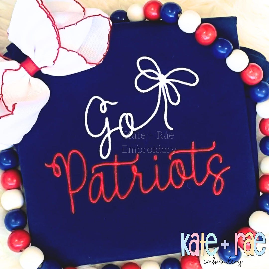 Preppy Go Patriots Embroidery Design - Go Patriots Embroidery Design ...