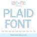 Plaid Embroidery Font - Plaid Sketch Embroidery Font - Gingham ...