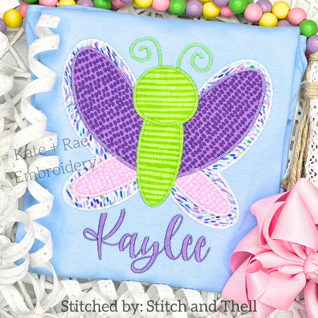 Butterfly Zigzag Stitch Applique Embroidery Design - Butterfly ...