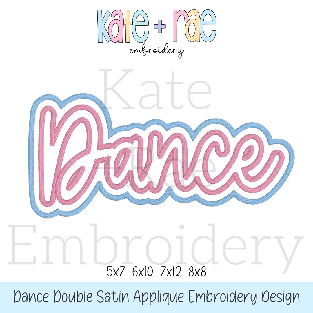 Dance Double Satin Stitch Applique Embroidery Design - Dance Applique ...