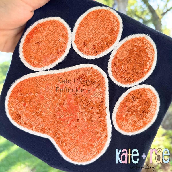 Paw Print Applique - Etsy