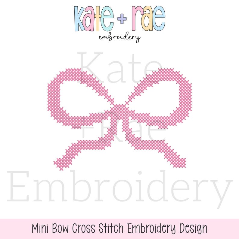 Mini Bow Cross Stitch Embroidery Design • Faux Cross Stitch Machine ...